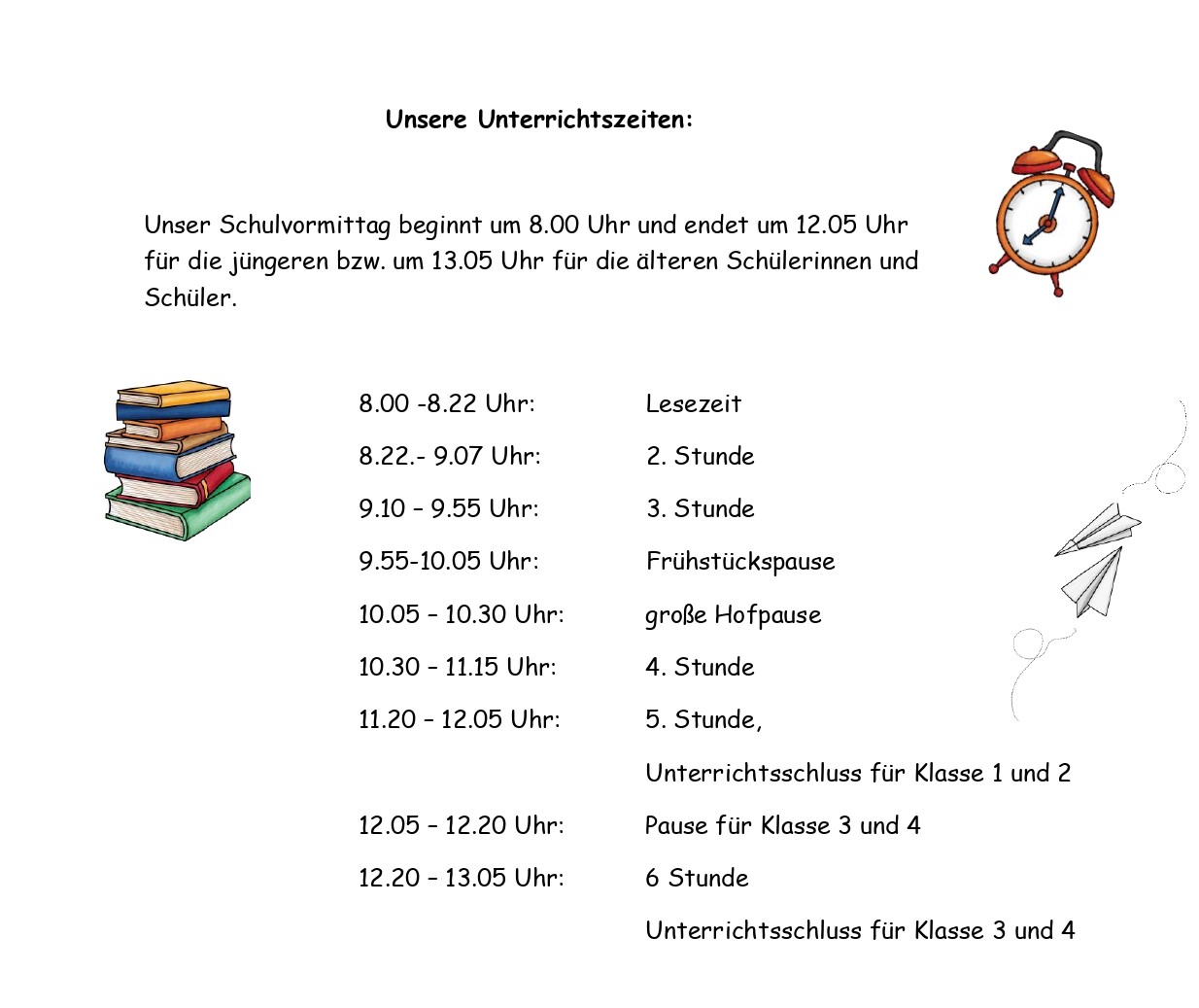 Unterrichtszeiten - Grundschule Friedheim